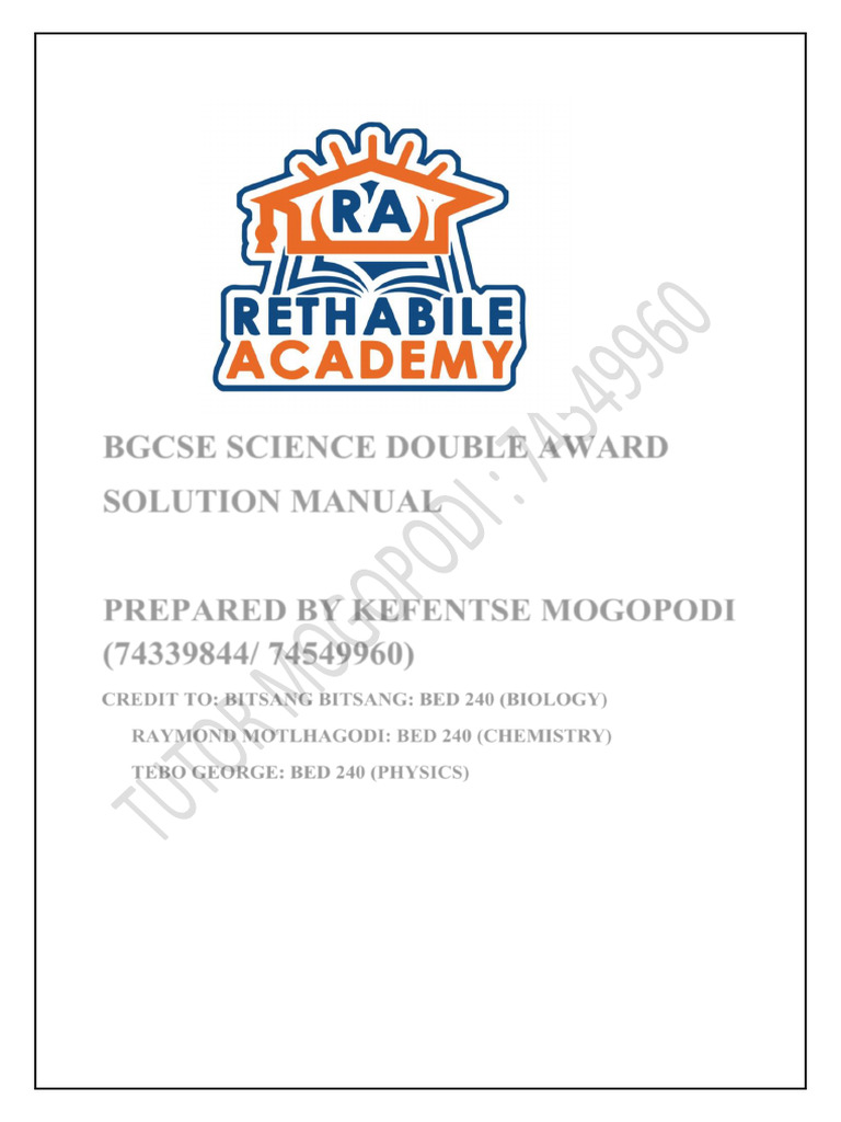 Bgcse Sda Answers Only | PDF