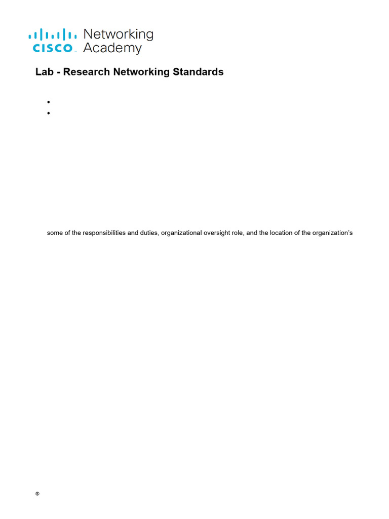 ITE183 Assignment - Research Networking Standards | PDF