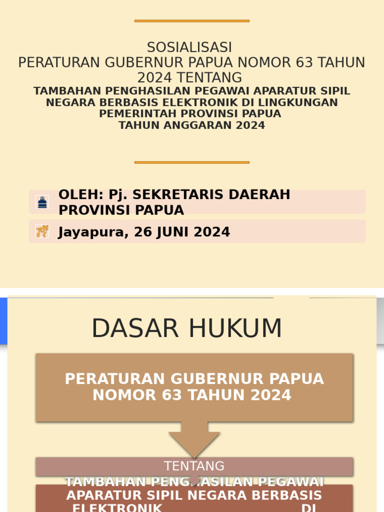 MATERI SOSIALISASI PERGUB NOMOR 63 TAHUN 2024 Tentang TP PNS 26 JUNI 2024 | PDF