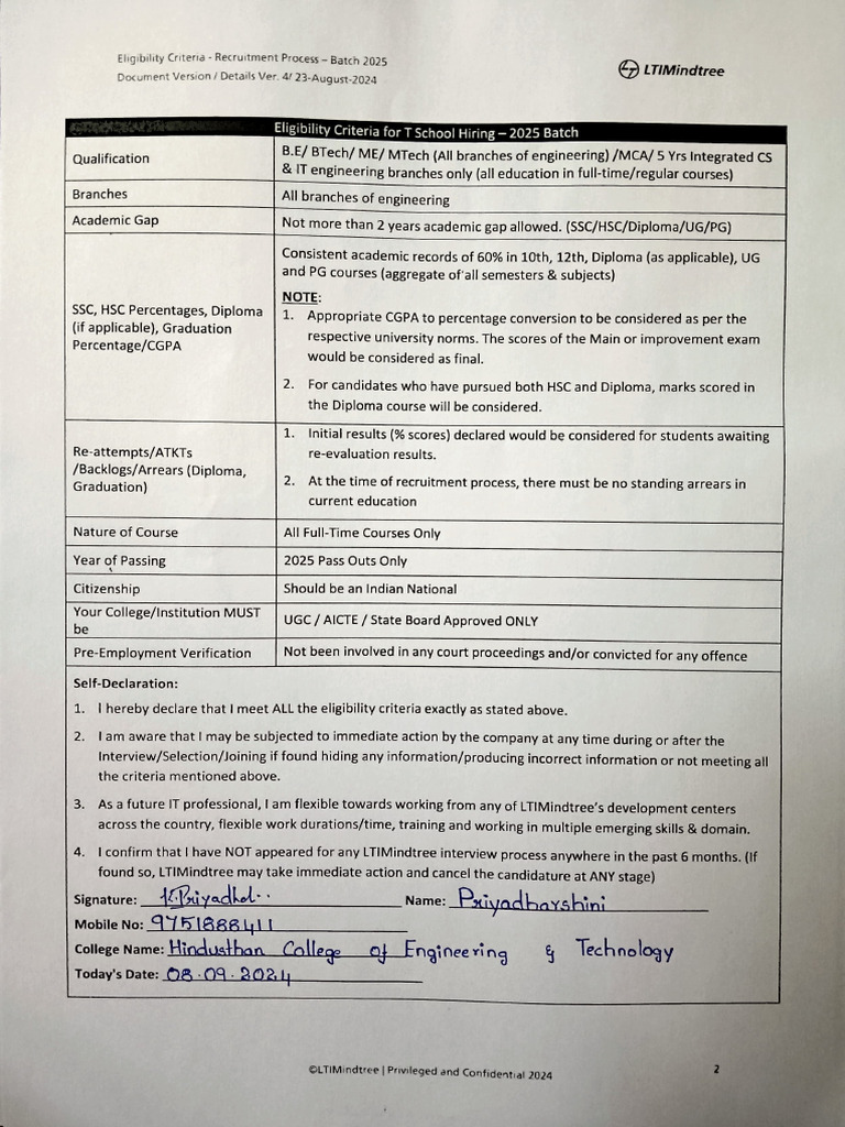 Self-Declaration Form | PDF