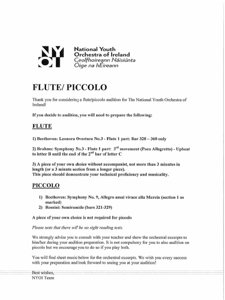 NYOI 2017 Flute Piccolo | PDF