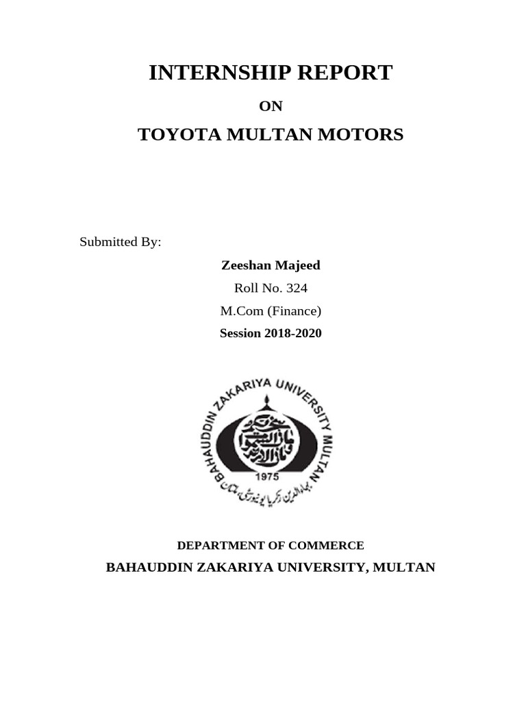 Toyota Internship Report | PDF