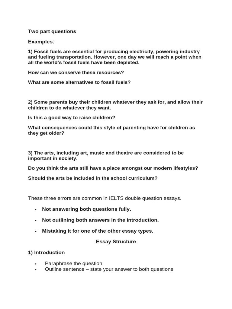 Two Part Questions | PDF