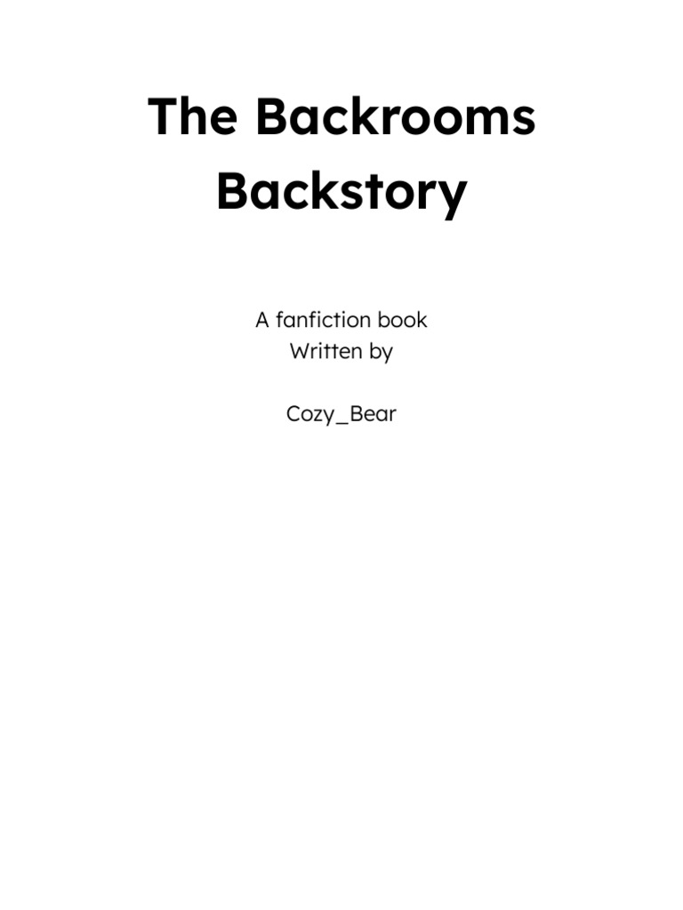 The Backrooms Backstory Pdf
