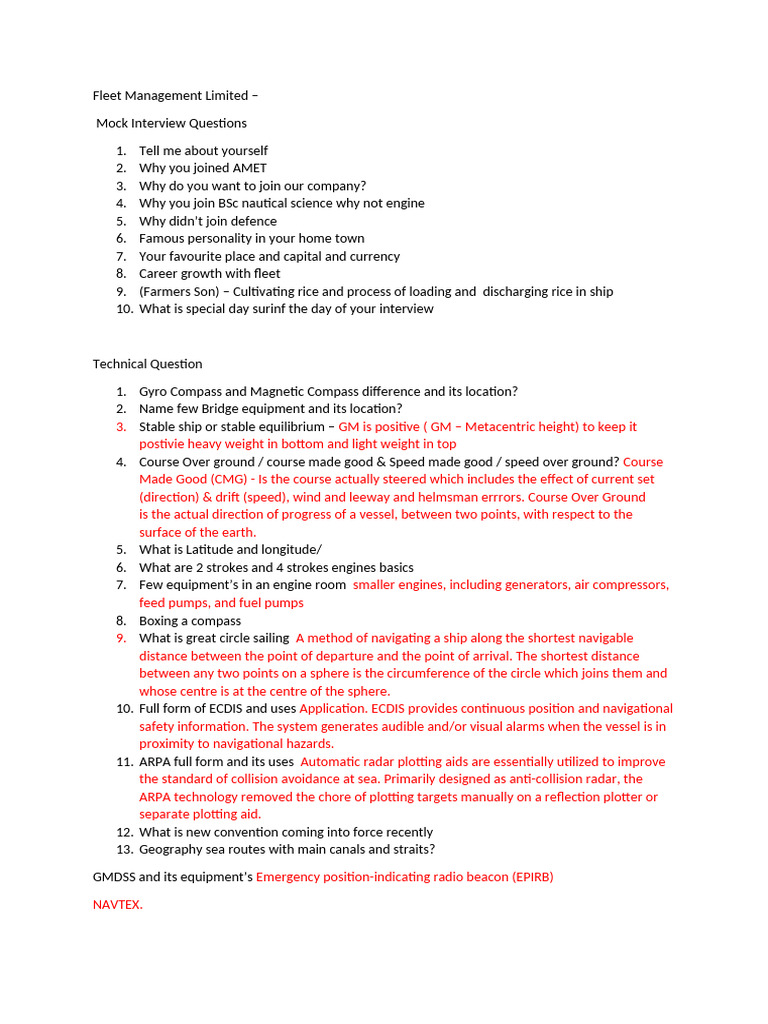 FML mock interview-1 | PDF