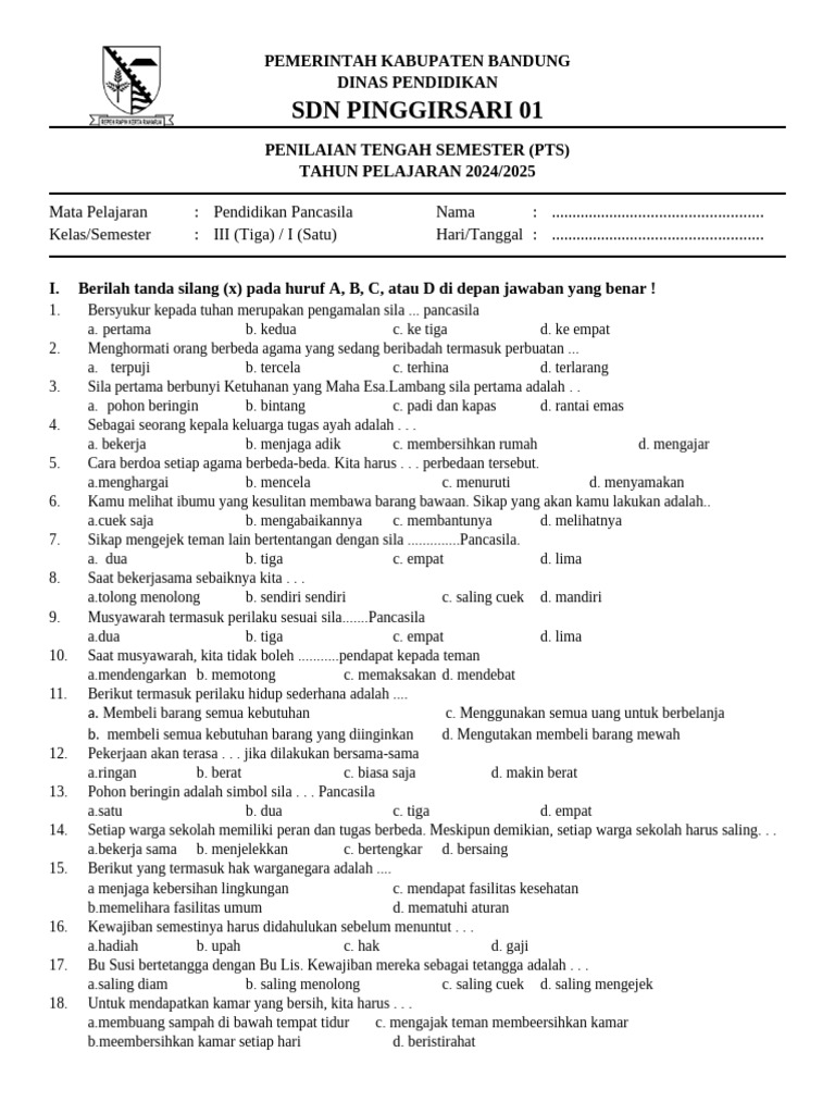 Pts Pend Pancasila | PDF