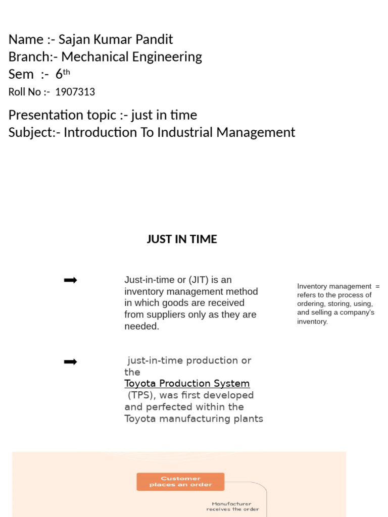 Just-in-Time Inventory Management Explained | PDF
