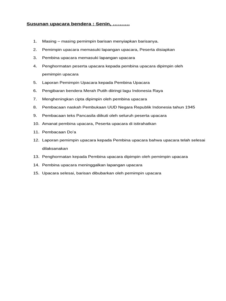 Susunan Upacara Hari Pendidikan 2 Mei 2023 | PDF