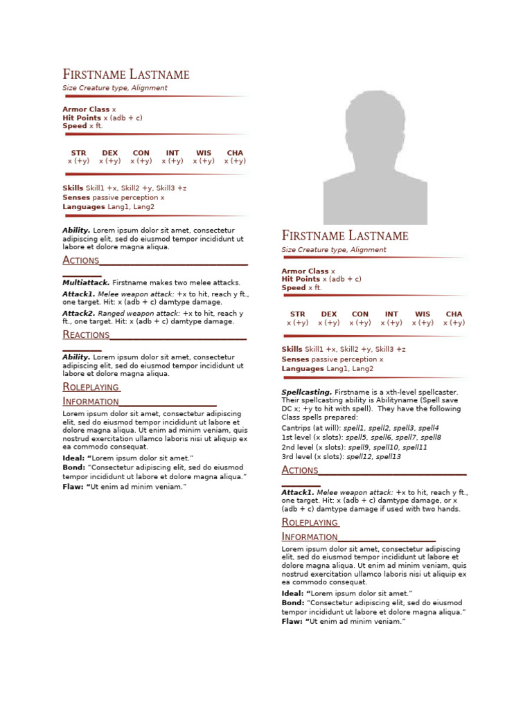 NPC Template | PDF