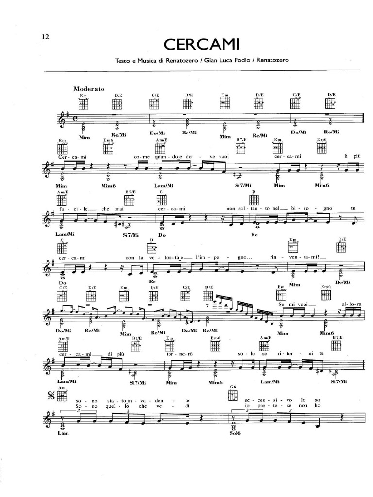 Cercami -Renato Zero | PDF