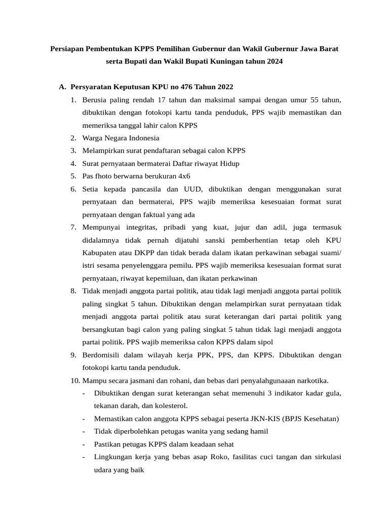 Persyaratan KPPS | PDF