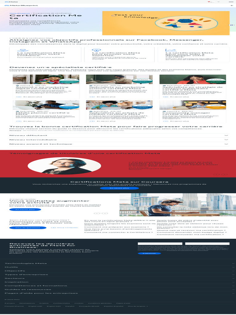 Certification Meta - Examens Visant À Obtenir Une Certification ...