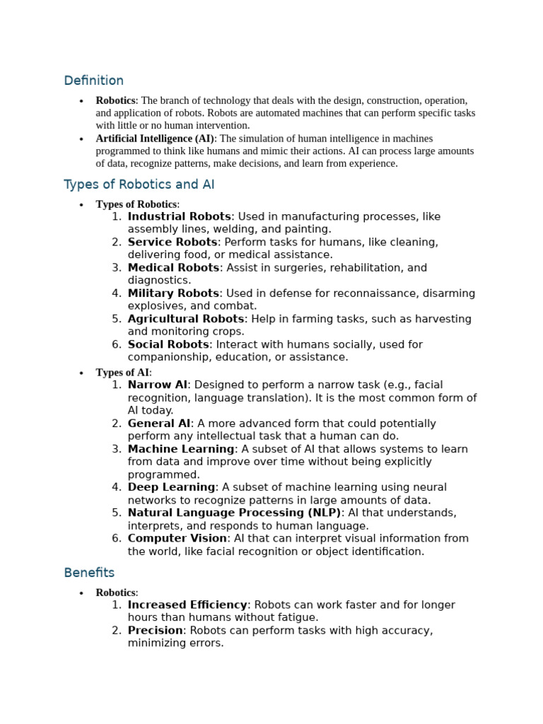 Artificial Intelligence and Robotics | PDF