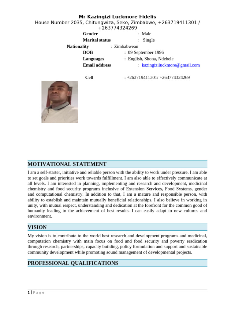 Luck CV New | PDF | Wellness