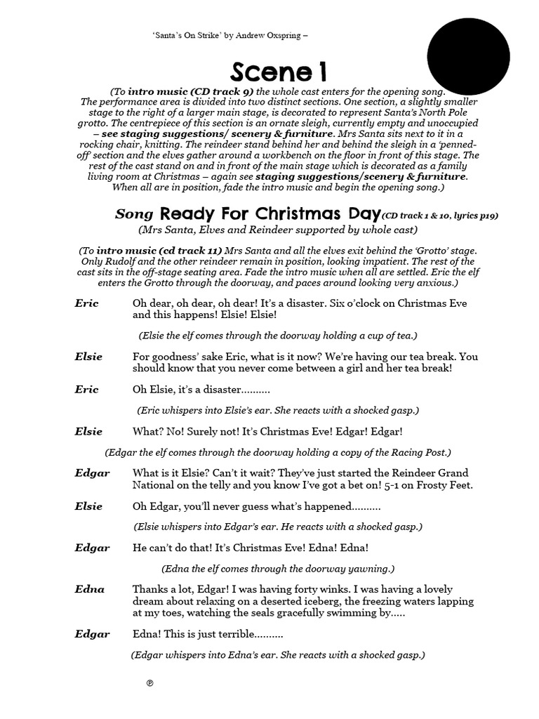 Santas On Strike KS2 Script Sample | PDF | Santa Claus | Art