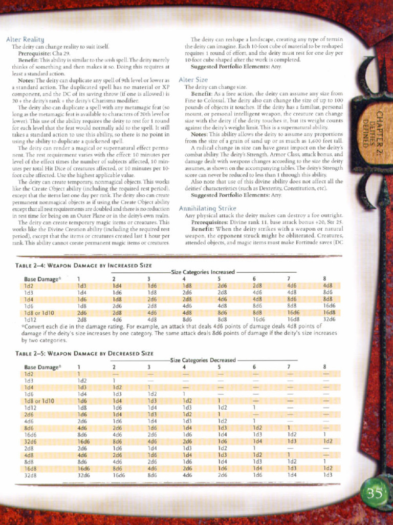 Weapon Damage by Size2010 | PDF