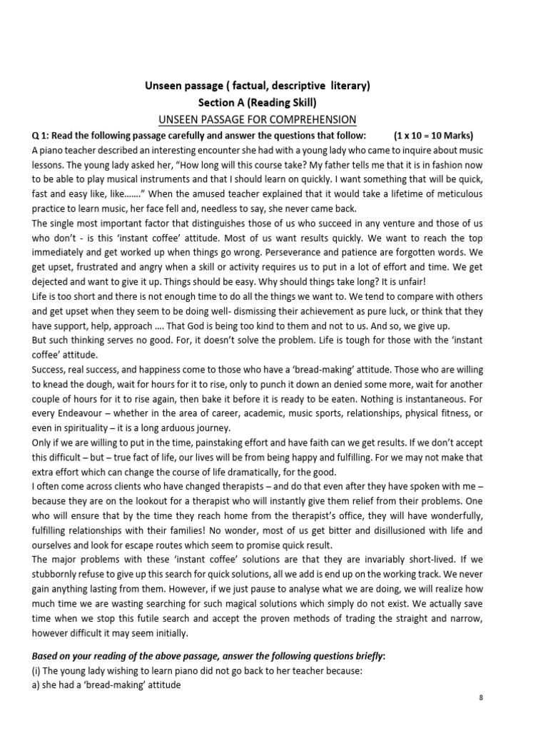 Class Xi English (Student Support Material) 2024-25 | PDF