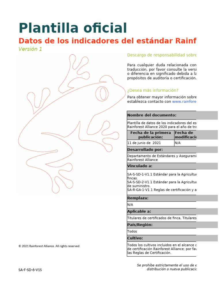 2020 Standard Indicator Template TransitionYear, ES | PDF