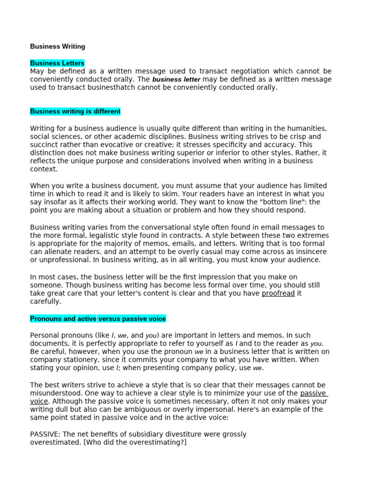 Business Writing | PDF