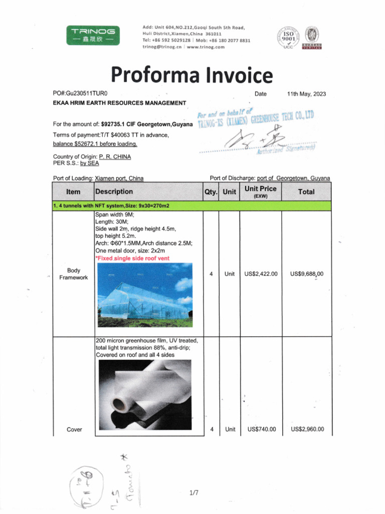 Proforma Invoice | PDF | Cargo | Supply Chain Management