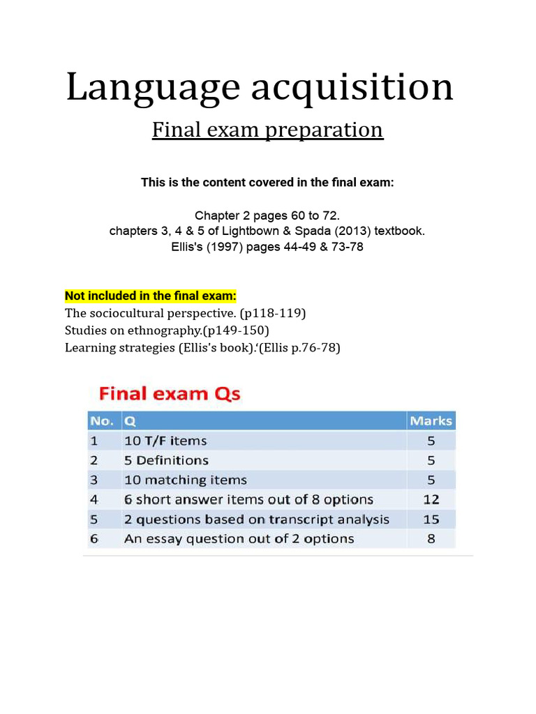 Language Acquestion | PDF