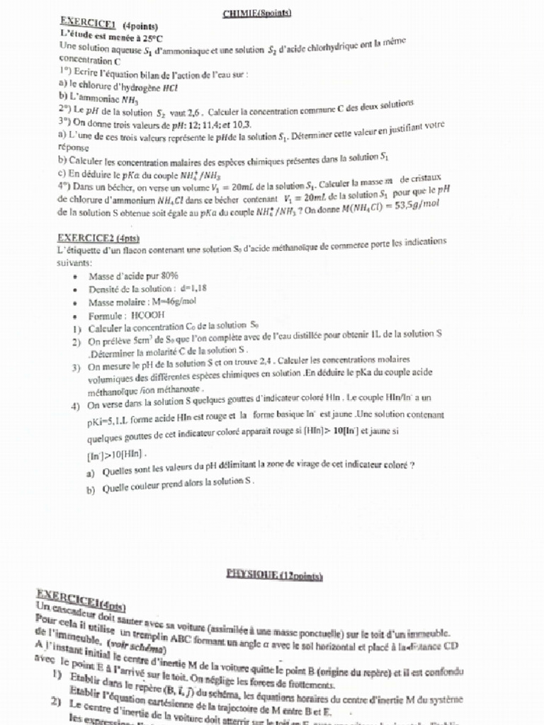 Devoir PC | PDF