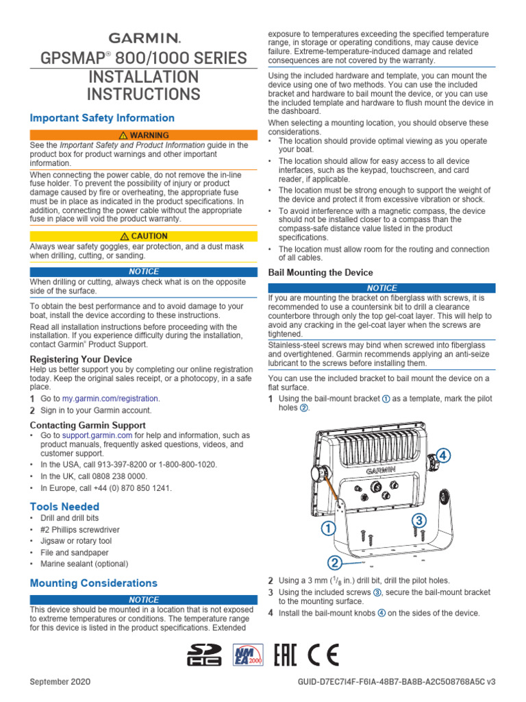GPSMAP 800-1000 Install EN-US | PDF
