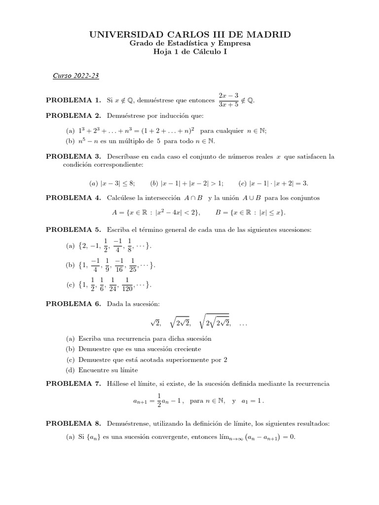 Hoja1 Calc1 - 22 23 | PDF