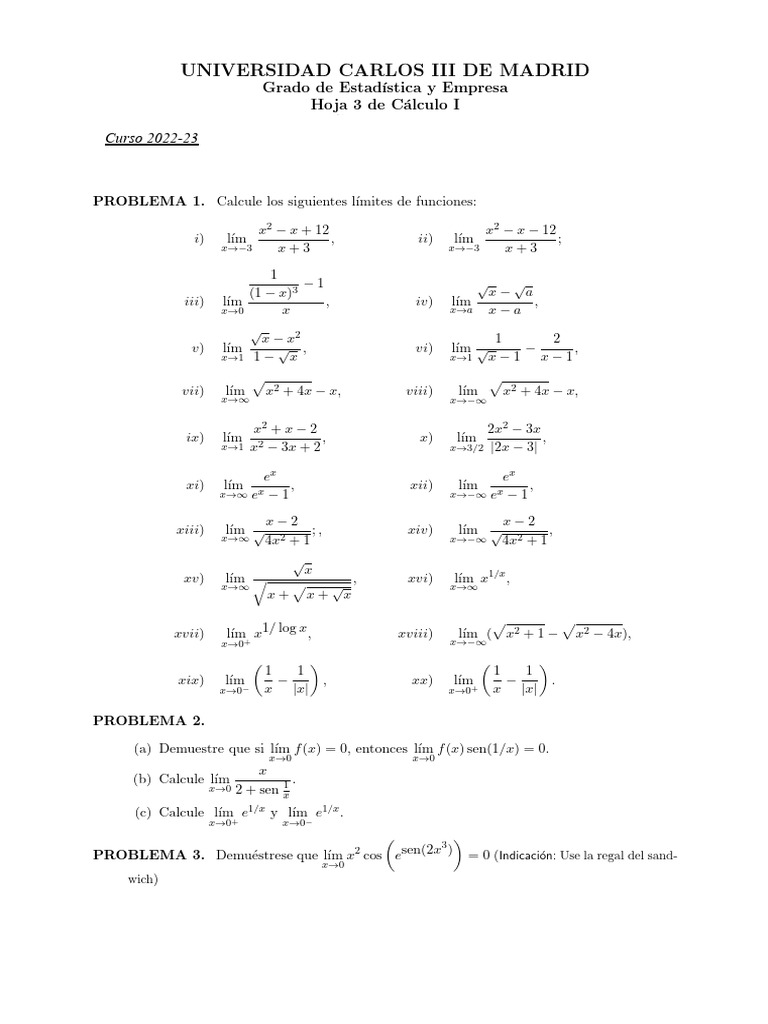 Hoja3 Calc1 - 22 23 | PDF