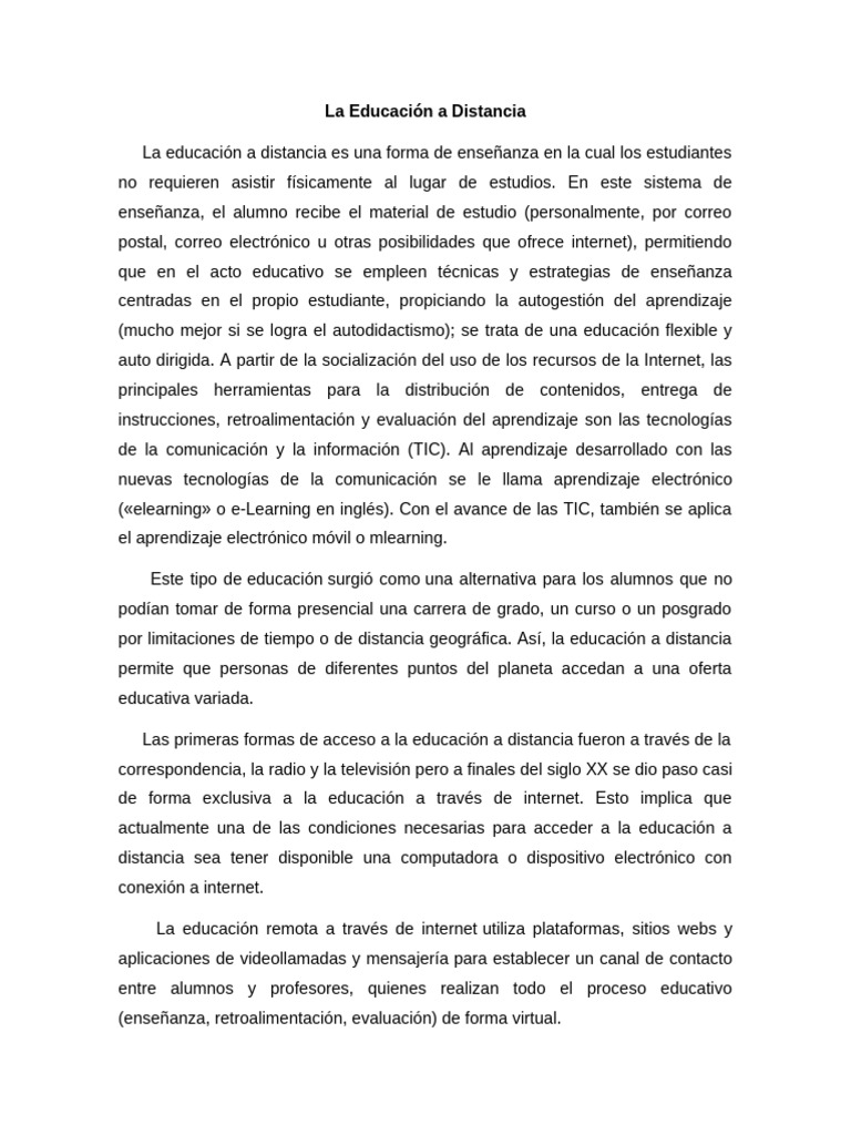 Educación a Distancia: Ventajas y Retos | PDF | Educación a distancia ...