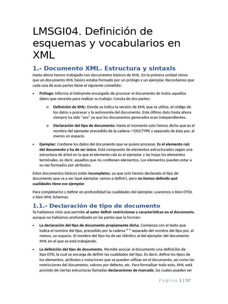 LMSGI04. - Definición de Esquemas y Vocabularios en XML | PDF LMSGI04. - Definición de Esquemas y Vocabularios en XML | PDF