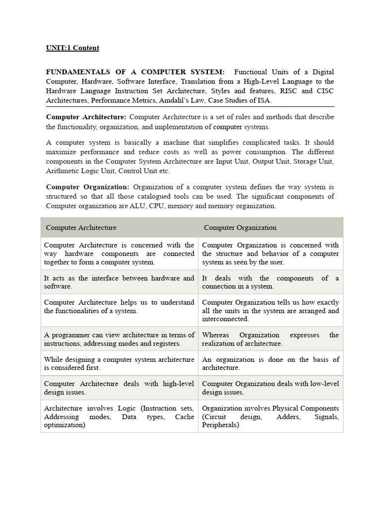1 - COA Module-1 | PDF