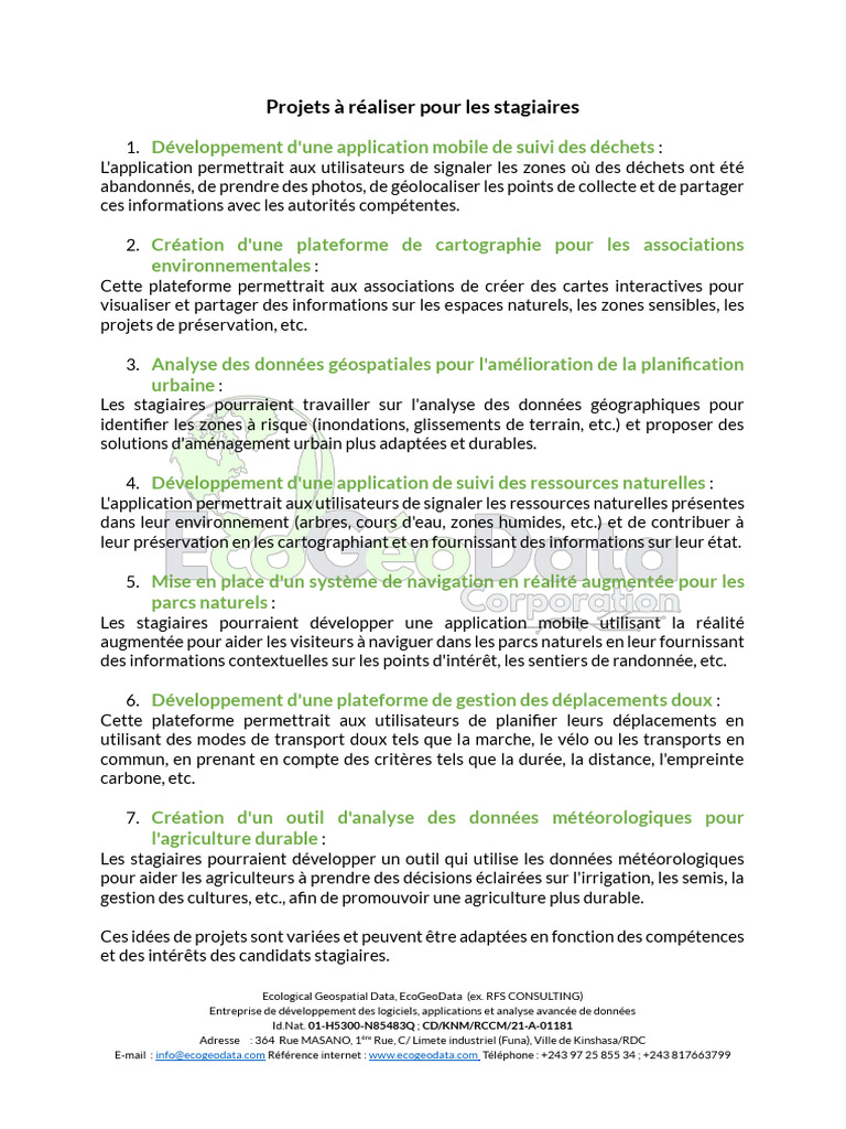 Projets A Realiser | PDF