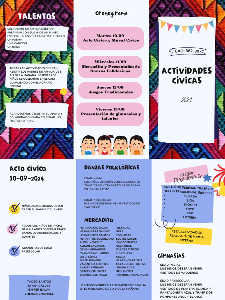 Folleto Infantil para Actividades Proyectos Con Niños Orgánico Bonito ...