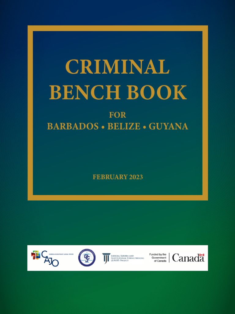 Criminal Bench Book For Barbados Belize and Guyana | PDF