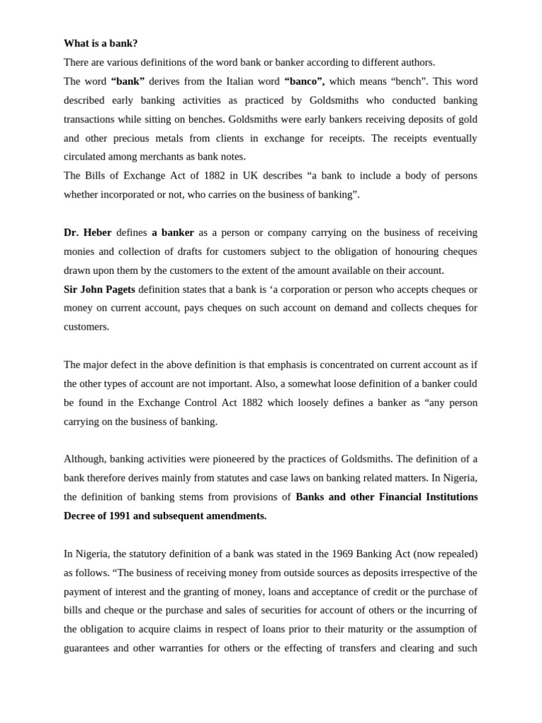 Understanding Banking Definitions and Laws | PDF | Banks | Cheque