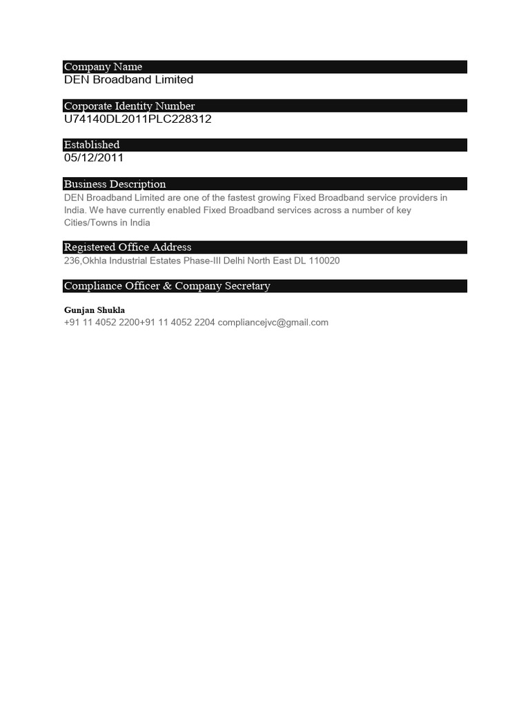 Fact Sheet-Den Broadband | PDF