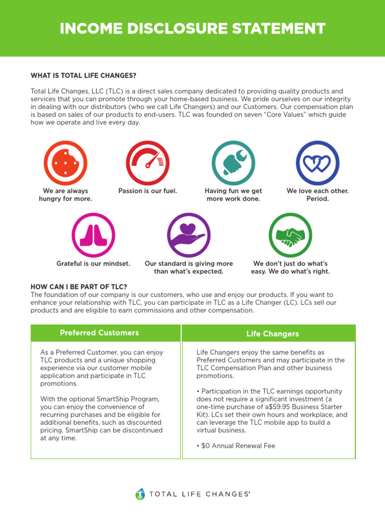 TLC Income Disclosure Statement v2 | PDF