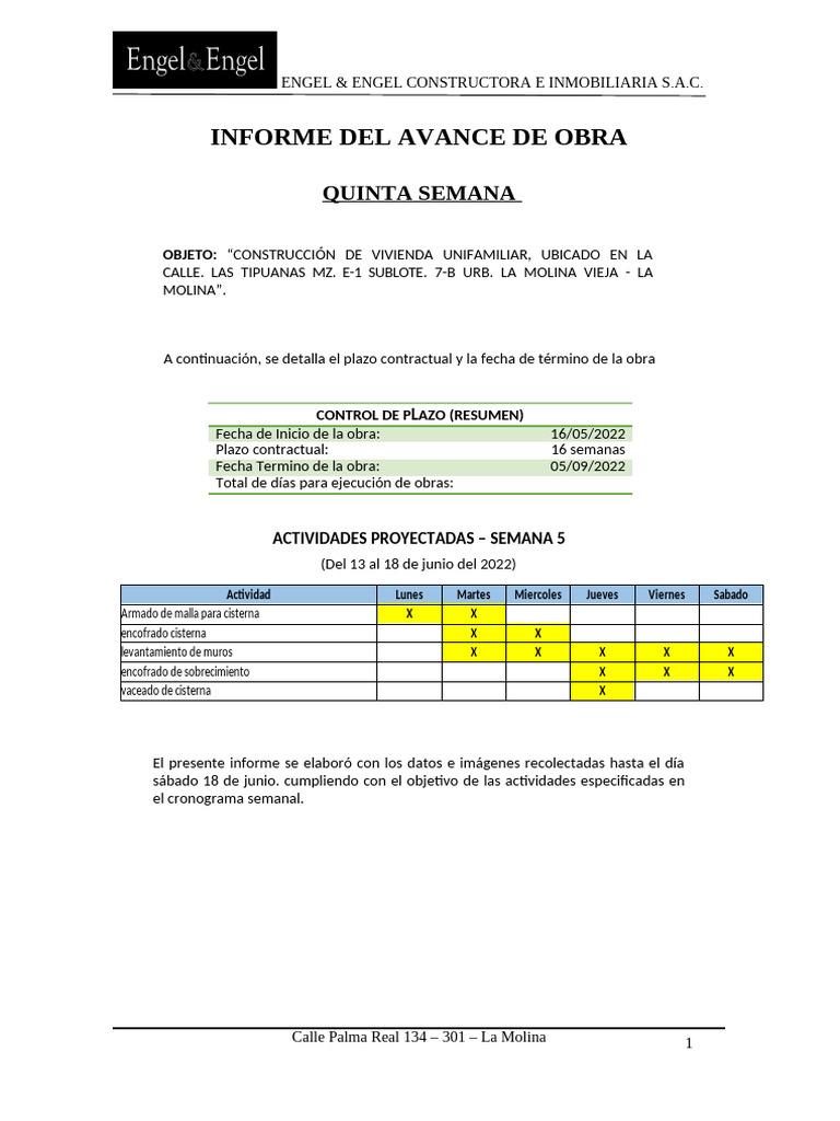 Informe Semana 05 | PDF