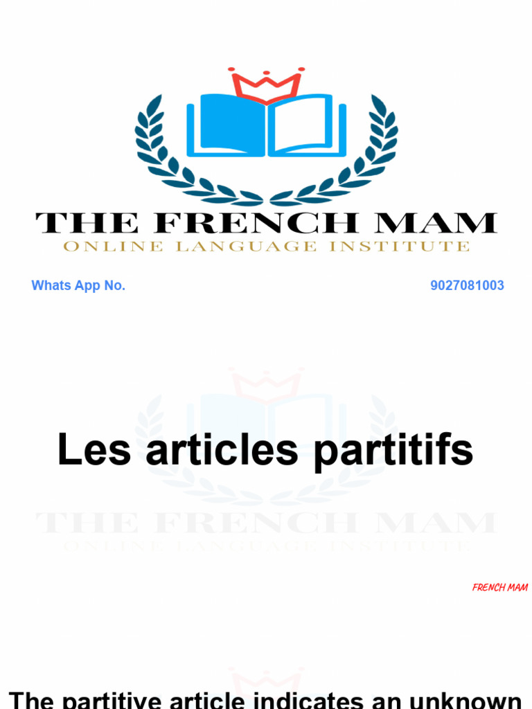 Les Articles Partitifs | PDF
