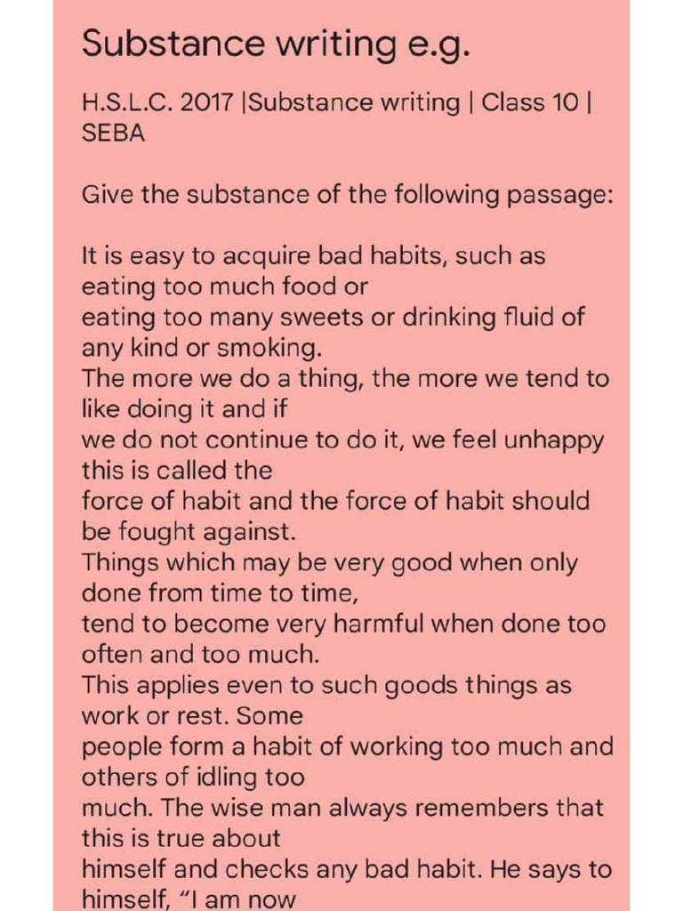 Substance Writing Examples | PDF