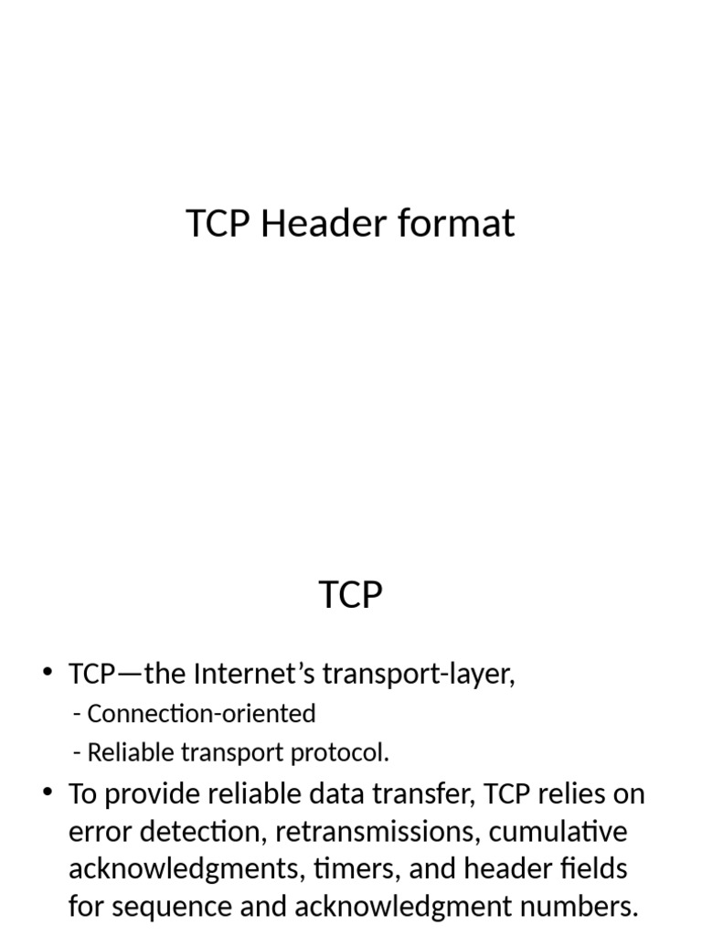 TCP Header Format | PDF