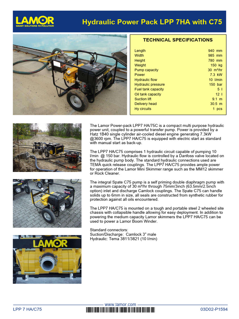 03D02-P1594-Hydraulic Power Pack LPP 7HA With C75 | PDF