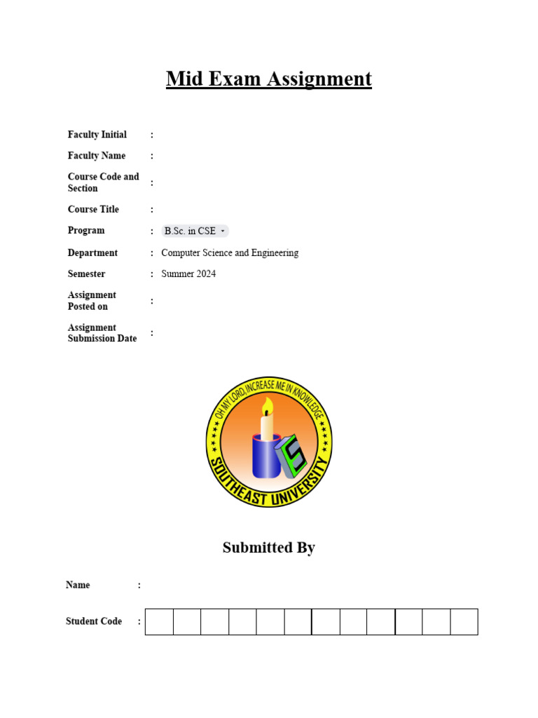 Mid Assignment Cover | PDF