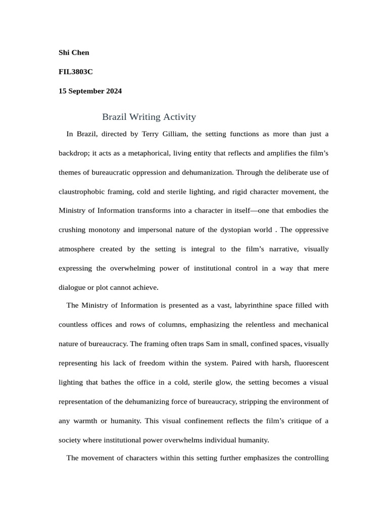 Brazil Writing Activity | PDF