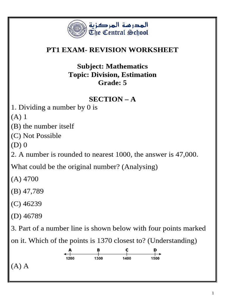 Gr 5 Pt1 Math Revision Worksheet 1 Autorecovered Pdf