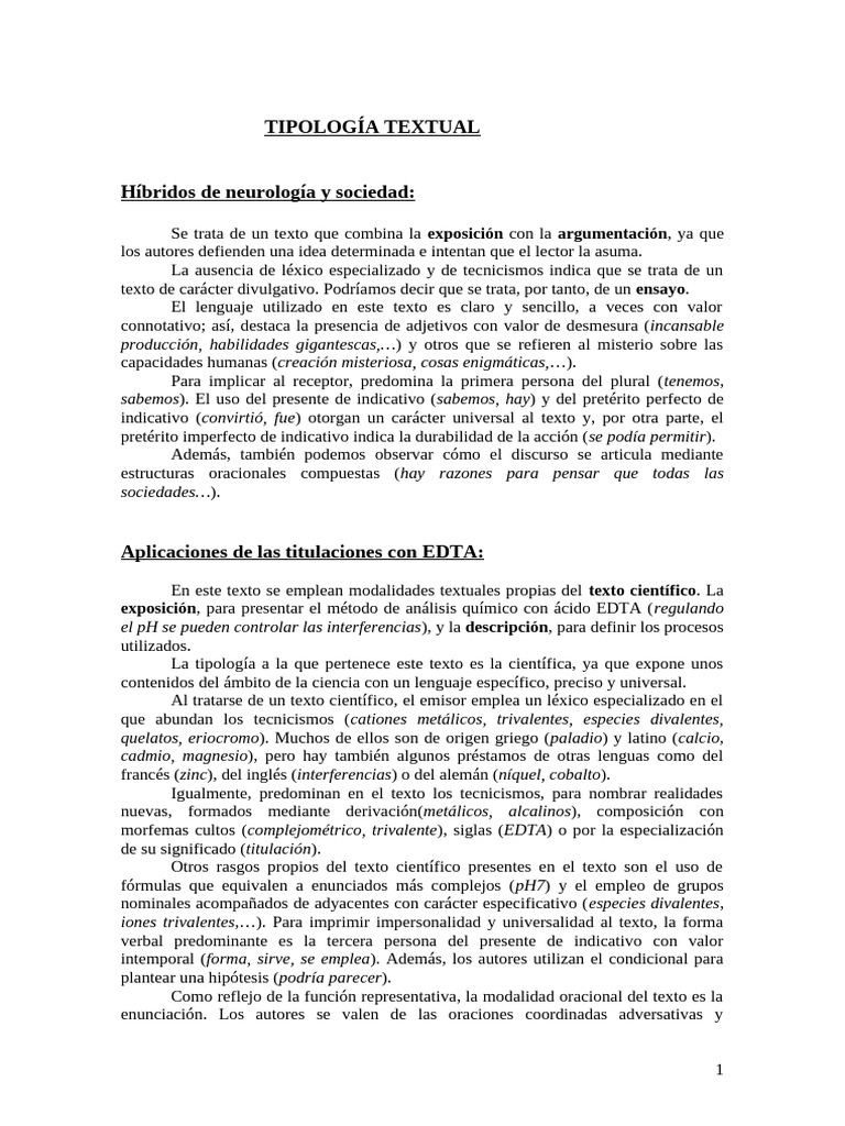 Tipología Textual Ejemplos | PDF