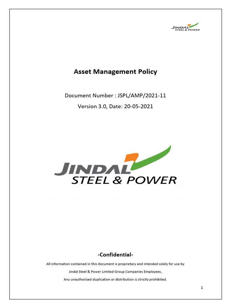 Asset Management Policy V3.0 | PDF
