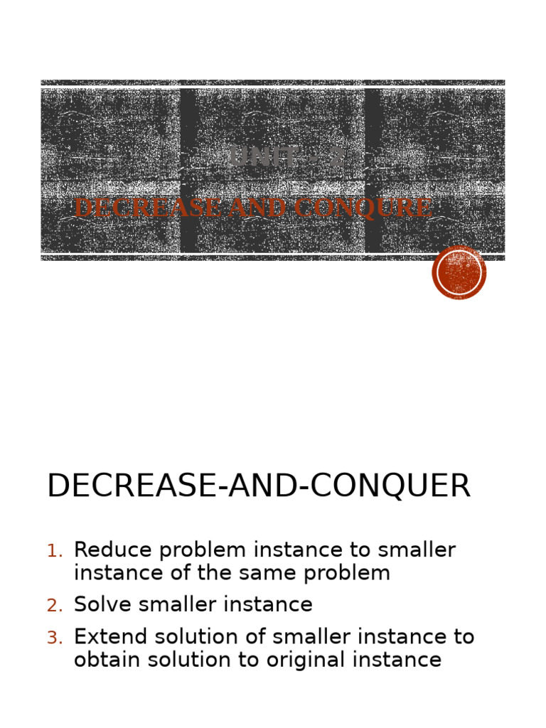 U2 - Decrease and Conqure | PDF | Computer Programming | Applied Mathematics