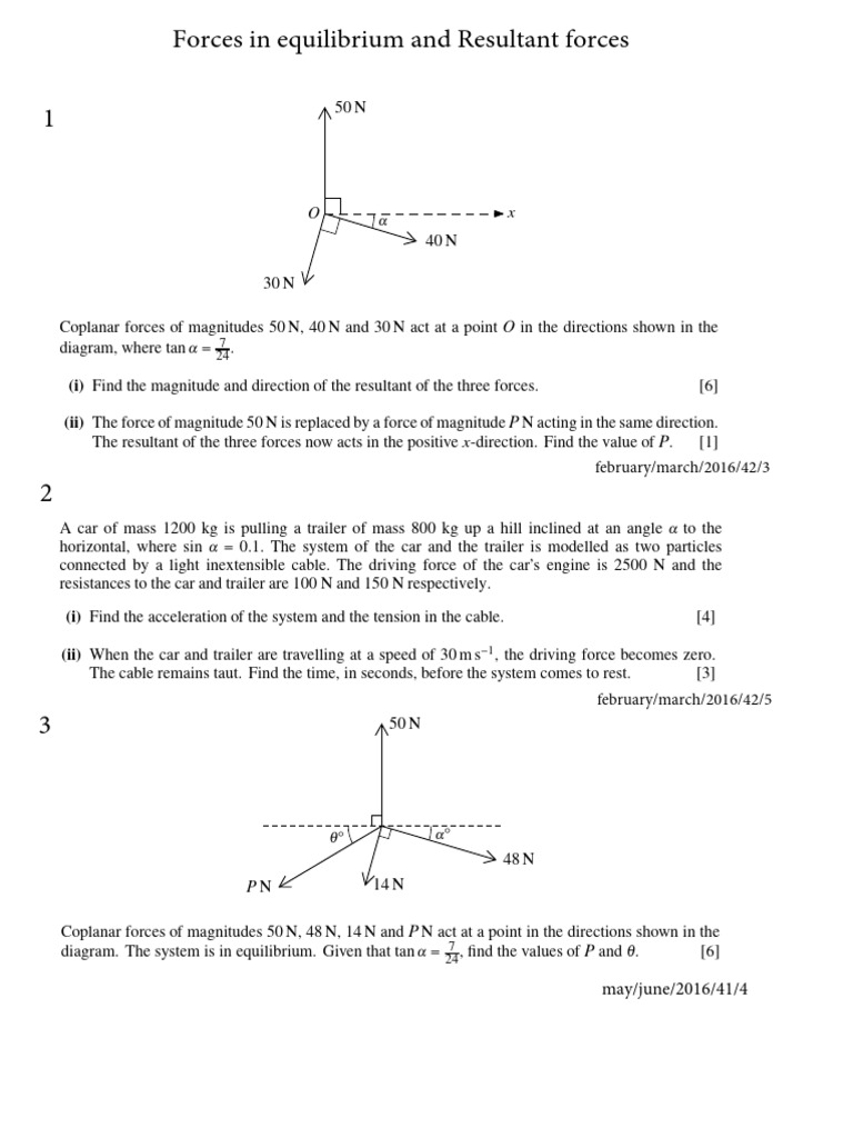 Chap 6 Forces in Equilibrium and Resultant Forces | PDF